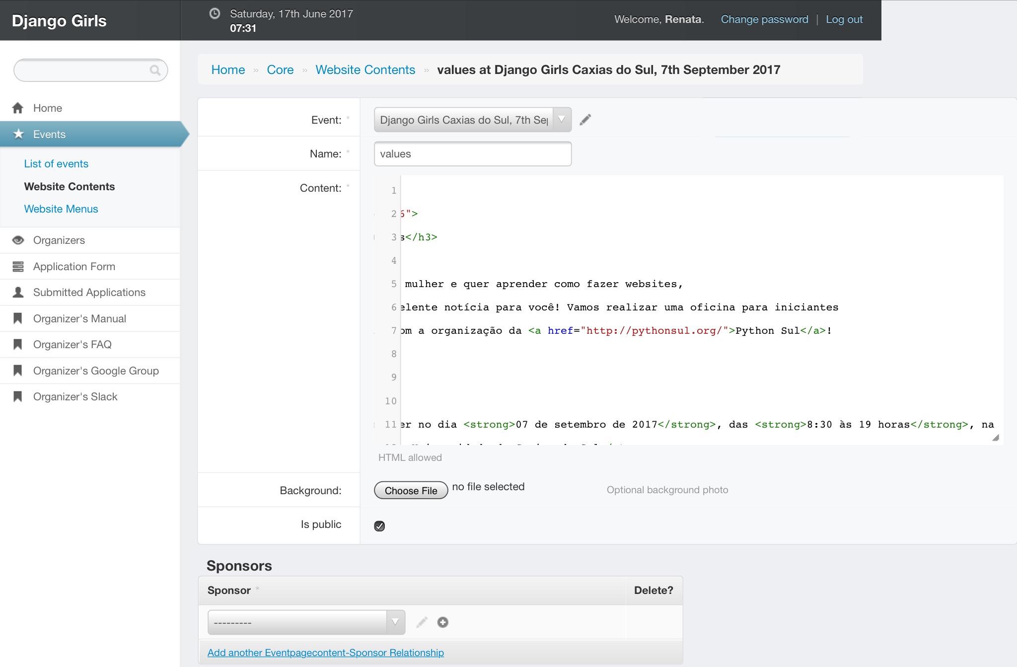 Admin: Website contents not responsive on tablet · Issue #434 · DjangoGirls/djangogirls · GitHub