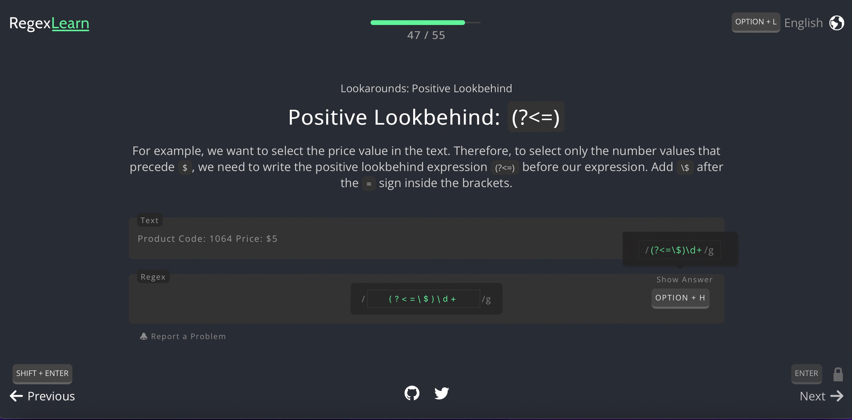 Learn Positivelookbehind Not Accepting Working Answer 