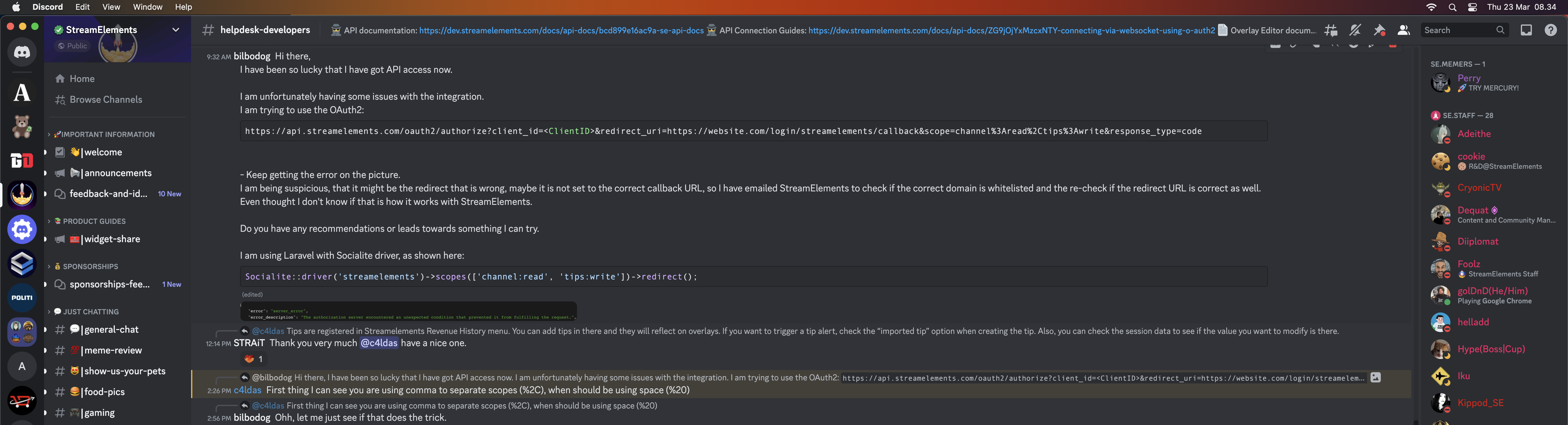 StreamElements got new syntax · Issue #997 · SocialiteProviders ...