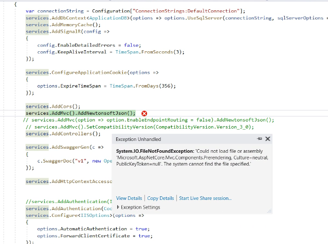 Discussion: Binary breaking change in removal of Microsoft.AspNetCore.Mvc.Components ...