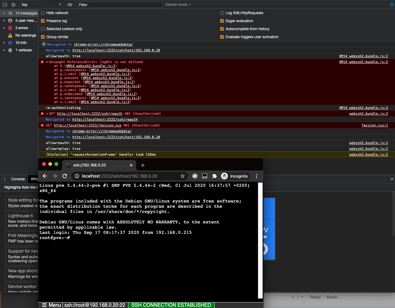 BUG: Uncaught ReferenceError: logBtn is not defined · Issue #141 · billchurch/webssh2 · GitHub