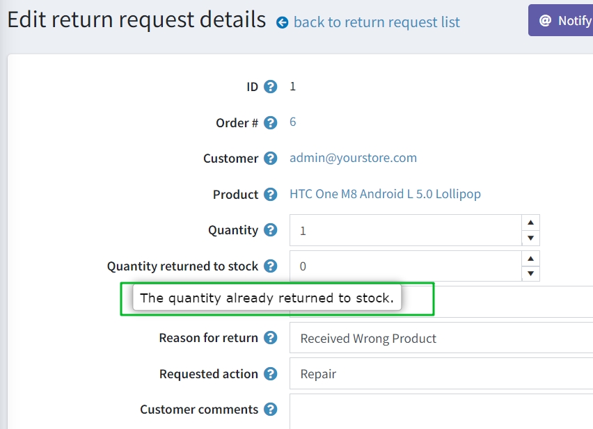 Update a hint of the "Quantity returned to stock" field from the "Edit ...