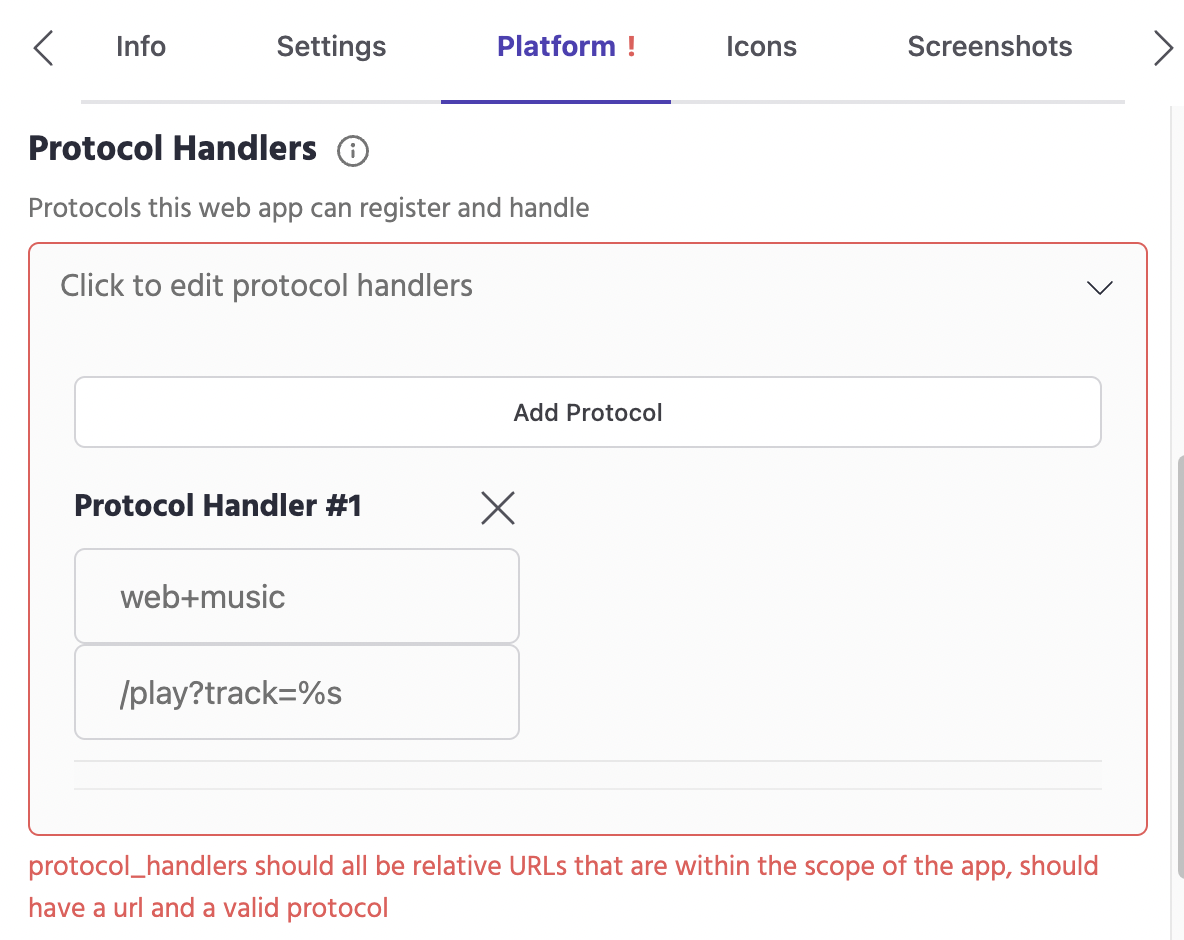 [BUG][Validation Library] Protocol form/check doesn't accept web+[string] protocols · Issue ...