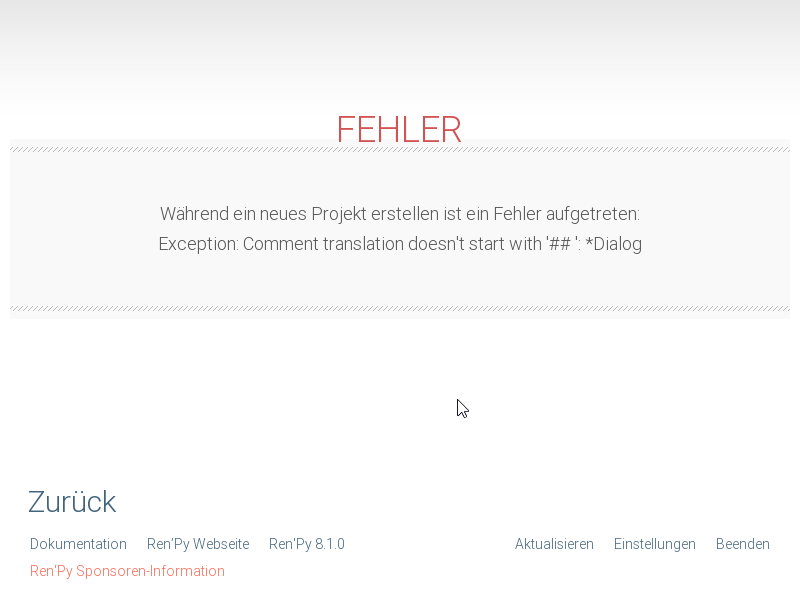 Error At Creating New Project In Several Languages · Issue 4710 · Renpy Renpy · Github