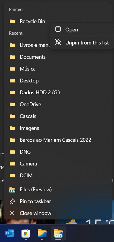 Feature: Enable folder context menus on taskbar icon jumplist · Issue #10518 · files-community ...
