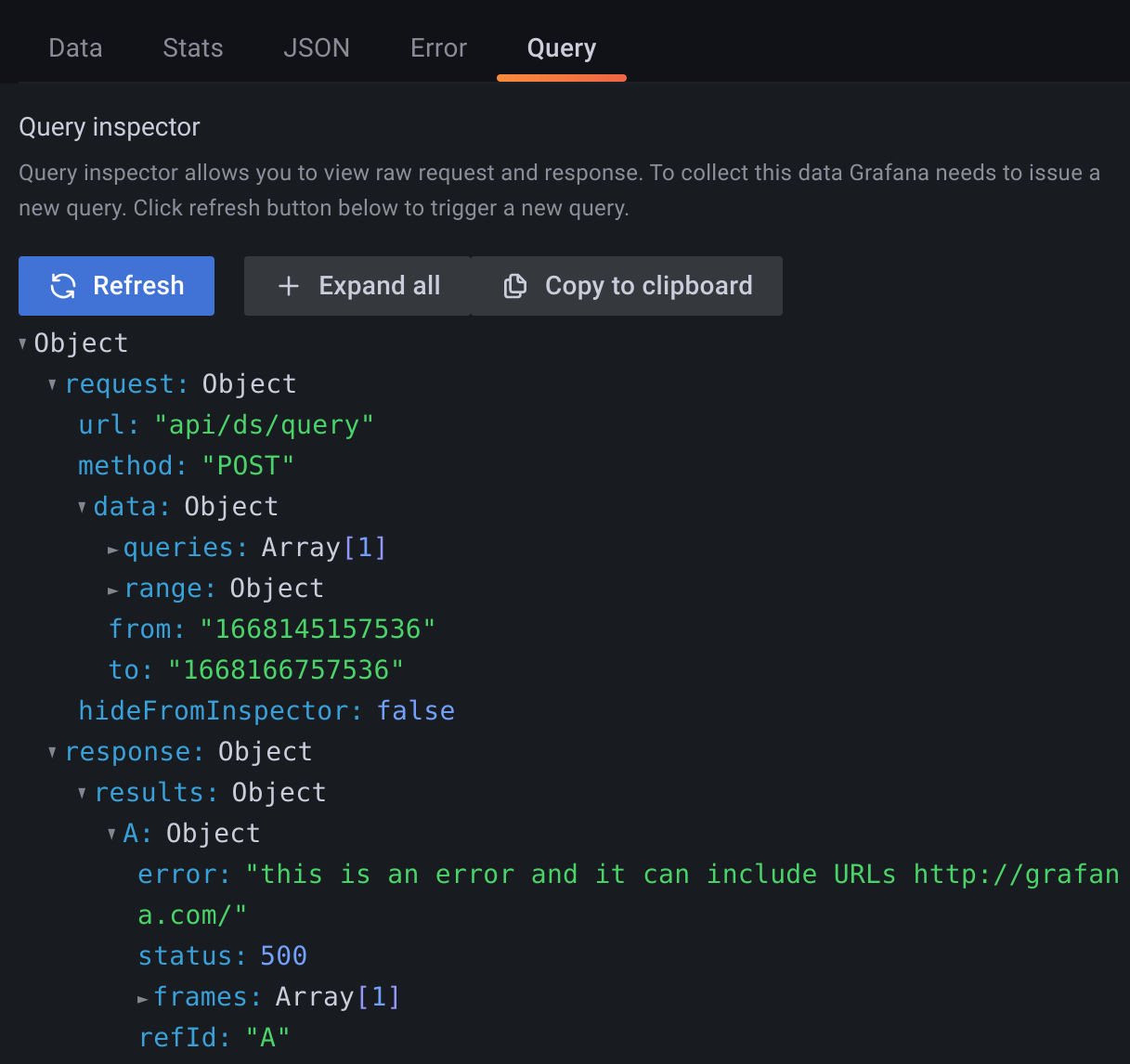 Support display/visualization of data response status in the UI · Issue #58637 · grafana/grafana ...