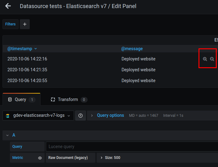 Elasticsearch Raw Data Query Doesnt Render Ad Hoc Filter Selection In Table Panel · Issue