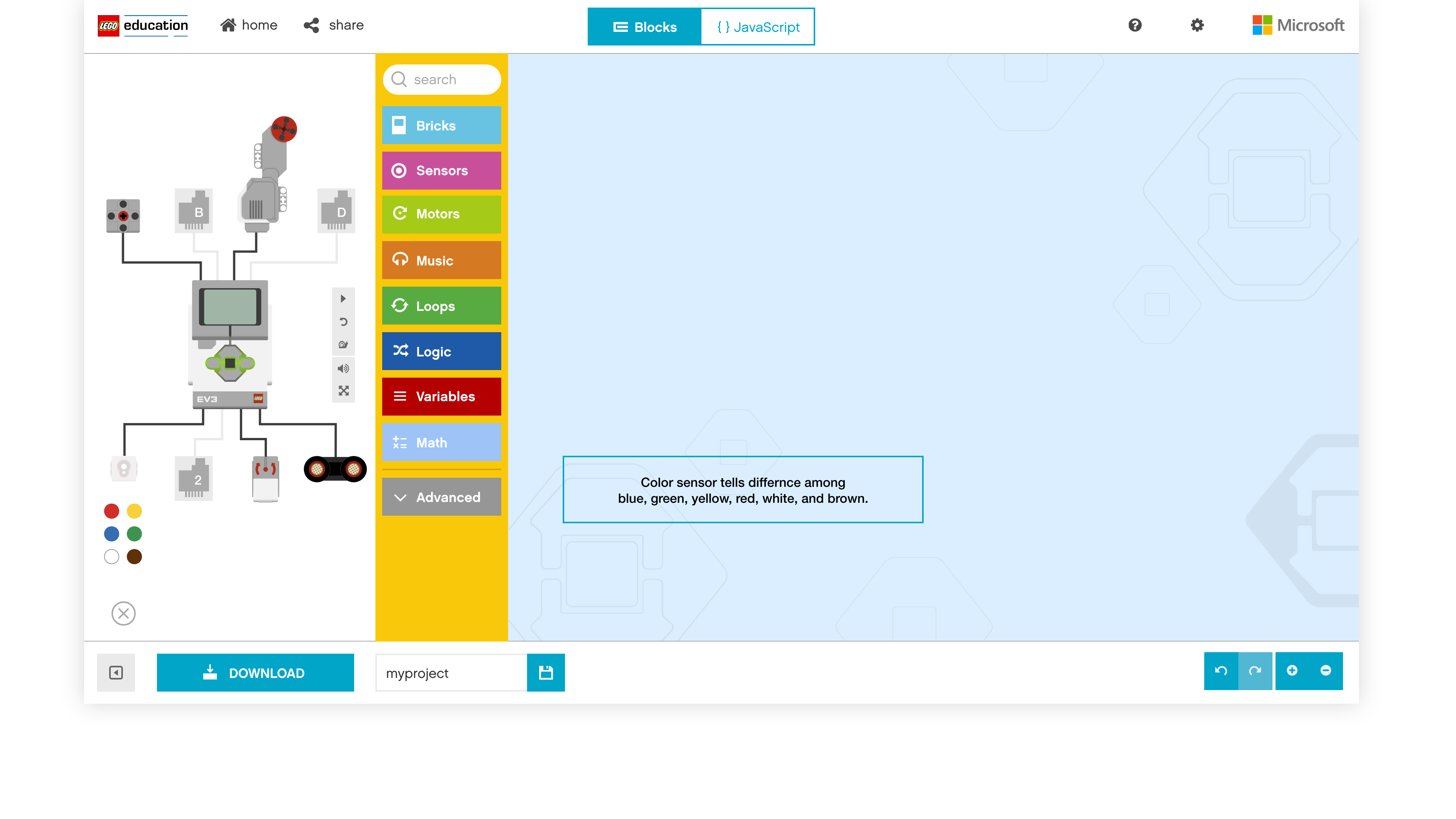 Update Color sensor control (colorGrid) to match spec · Issue #129 ...