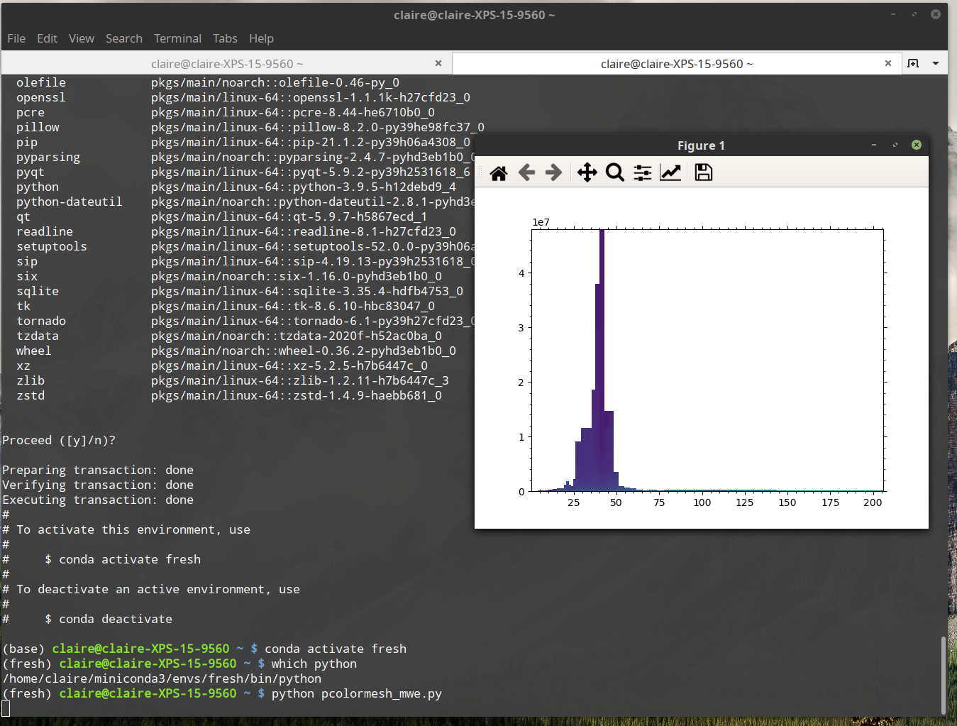1d Histogram Returned From Pcolormesh · Issue 20463 · Matplotlibmatplotlib · Github 6325