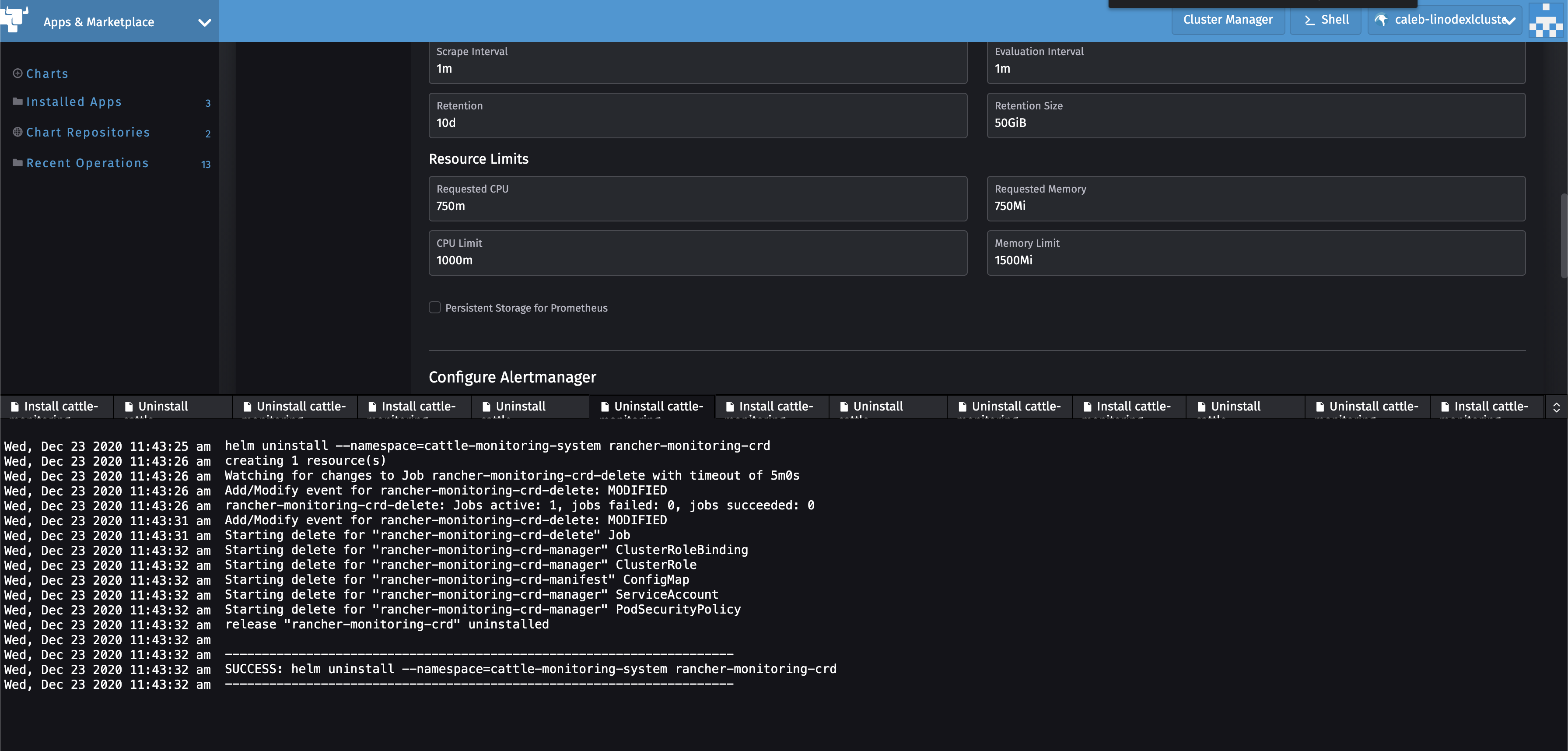 pop-up log tabs created when installing/uninstalling an app through ...
