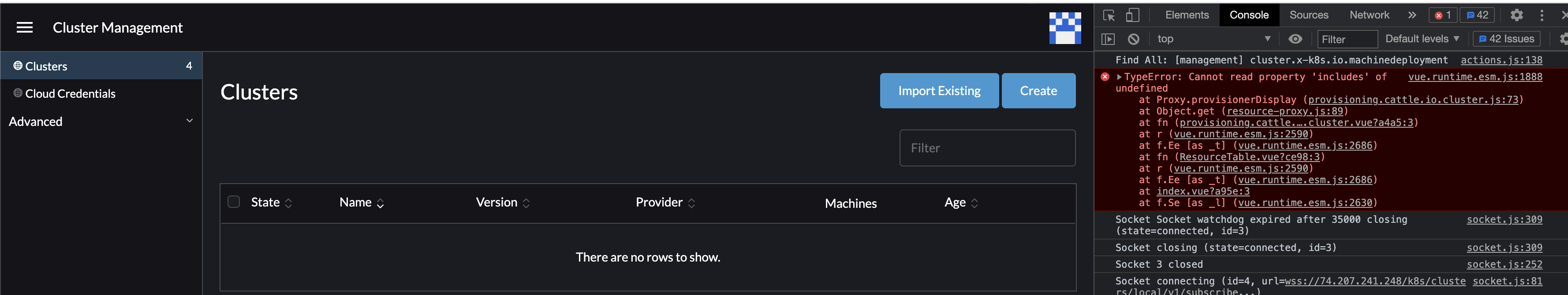 Can't view/list clusters in `Cluster Management` · Issue #2915 · rancher/dashboard · GitHub