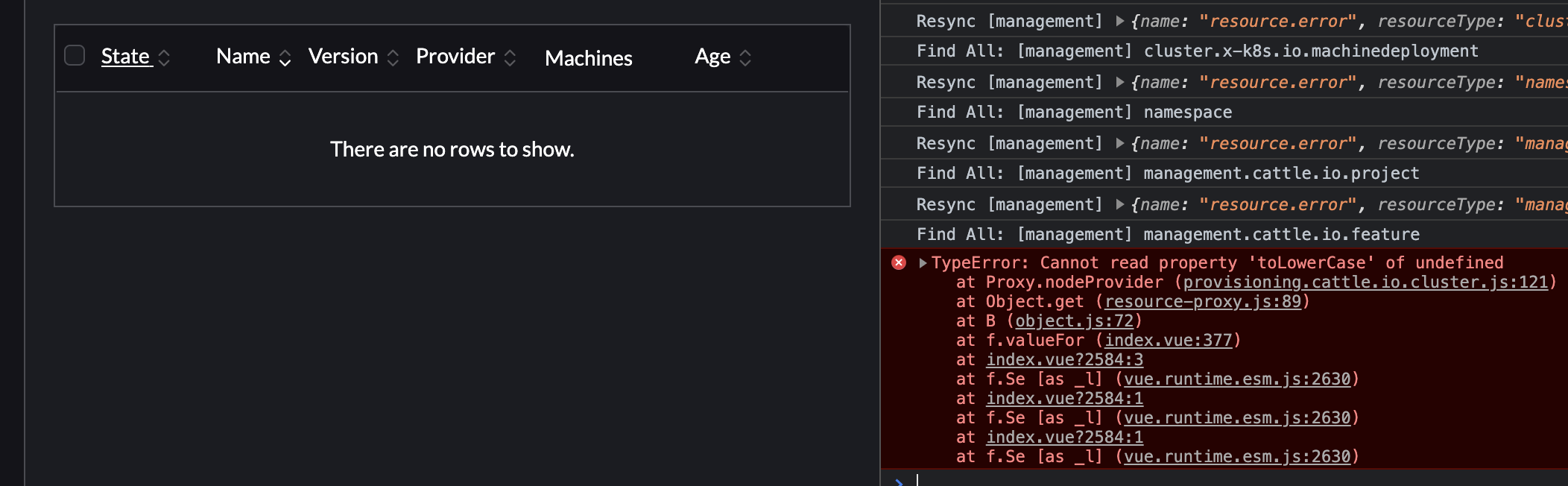 Can't view/list clusters in `Cluster Management` · Issue #2915 · rancher/dashboard · GitHub