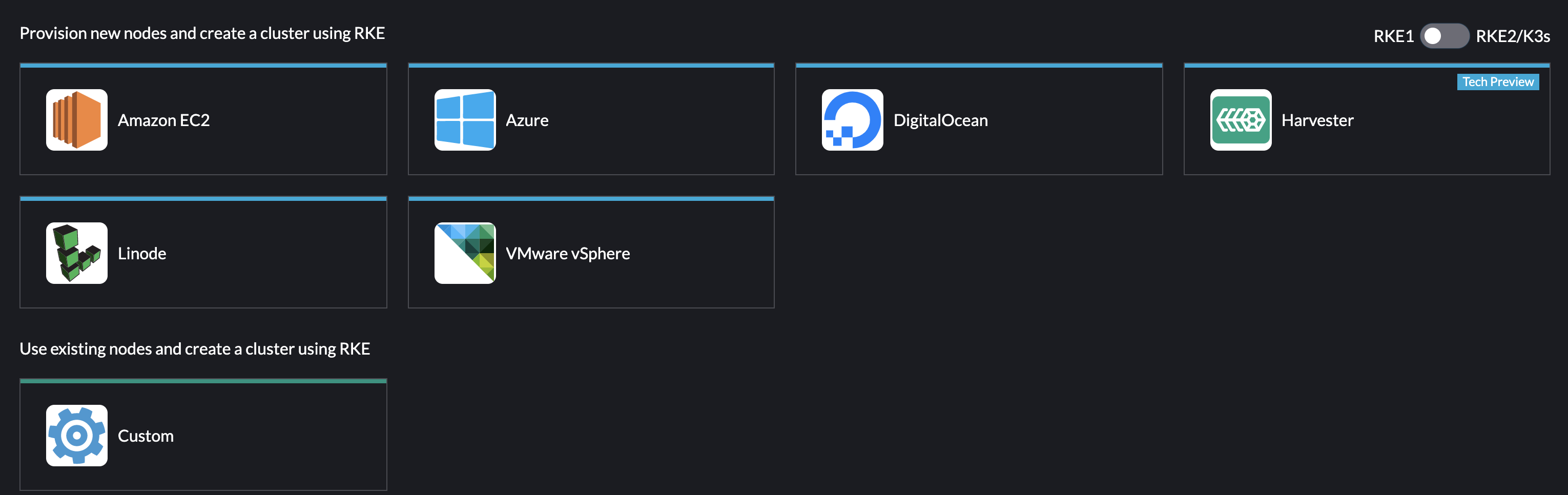Mark harvester node driver as tech preview · Issue #4249 · rancher/dashboard · GitHub