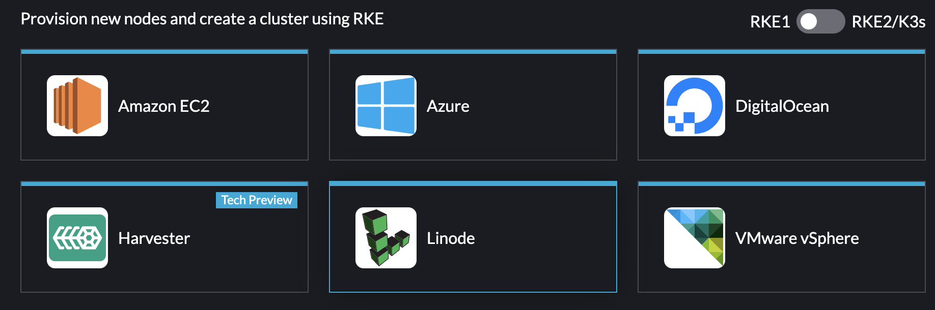 Remove `tech Preview` From Rke1 Harvester Node Driver On Cluster Create Page As Harvester