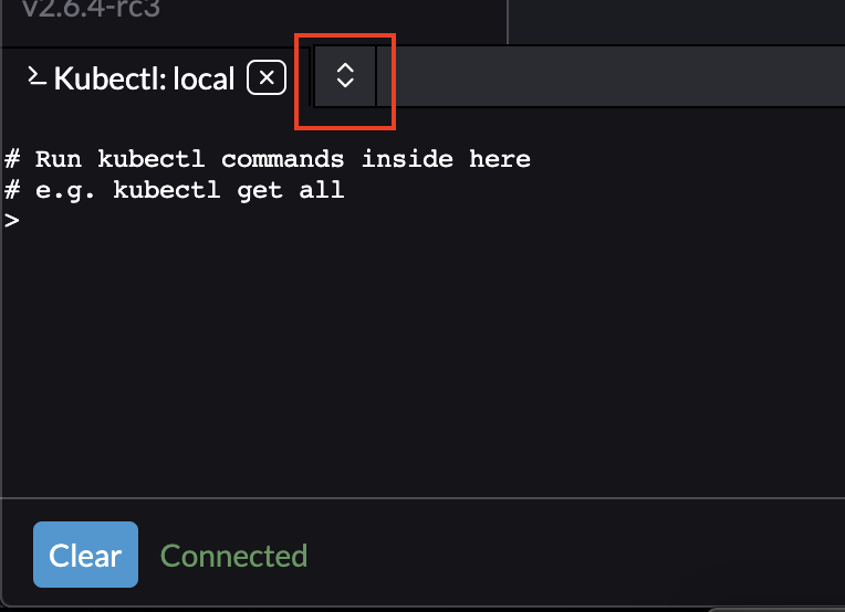 If user clicks the button for logs/shell window, the menu for logs/shell disappears. User is ...