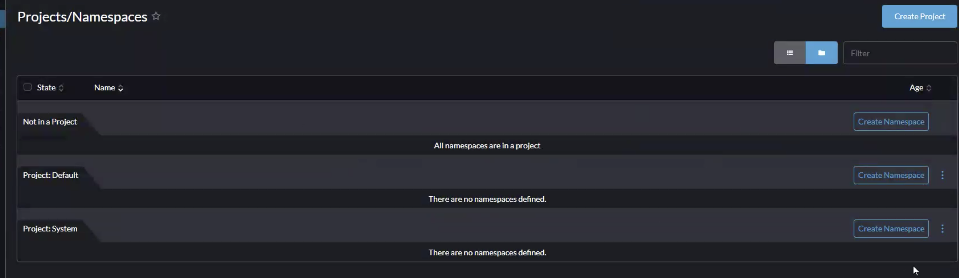 cache not refreshing properly when user selects `all namespaces` option from the `projects ...