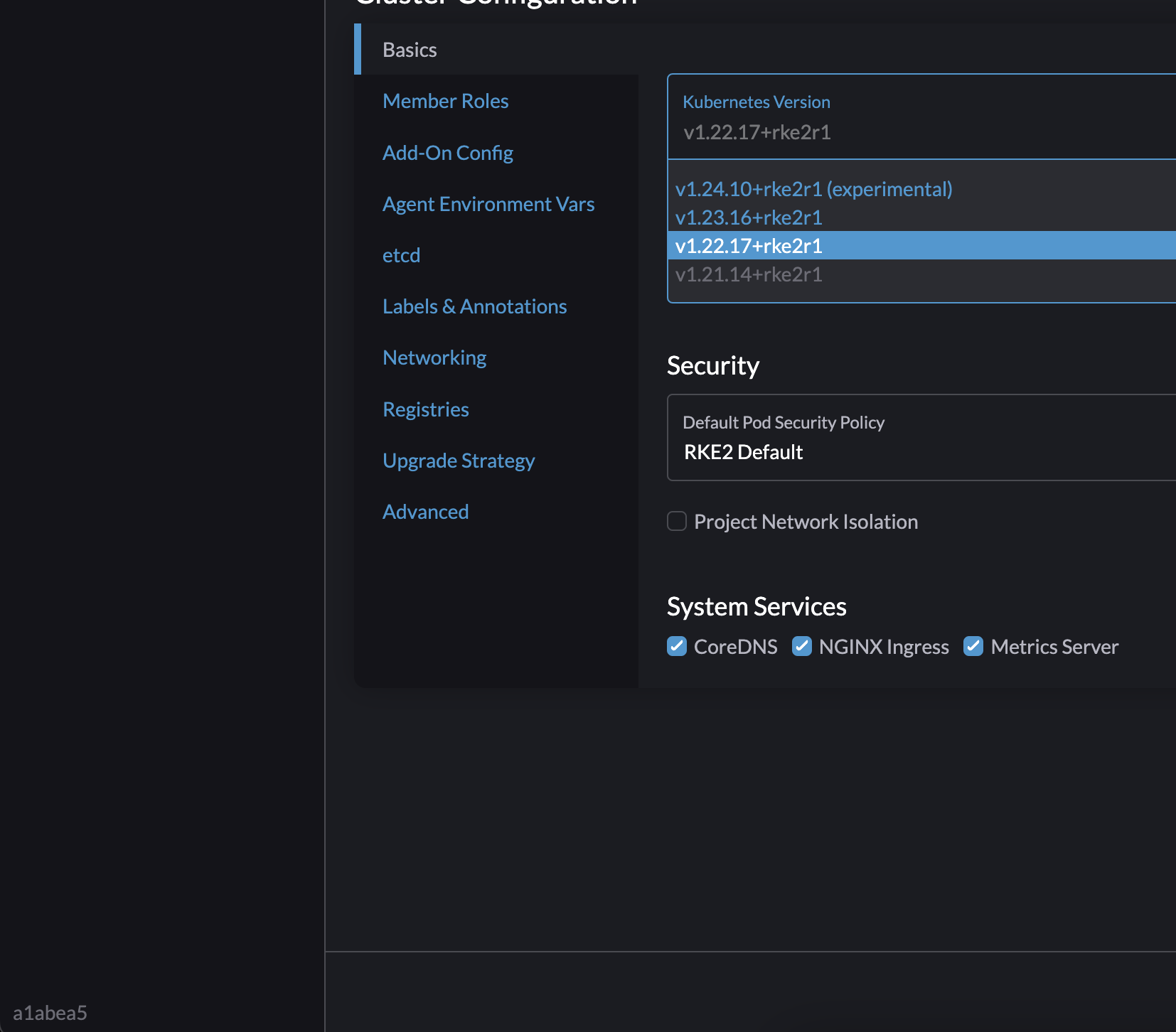 [Bug] k8s versions that are not listed in the UI dropdown are out of order/show as first in list ...