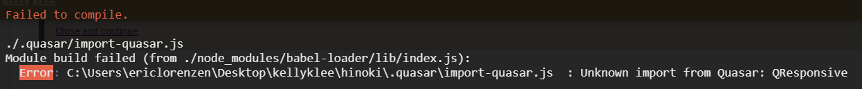 Qresponsive Component Wont Causes Compile Error When Importing To