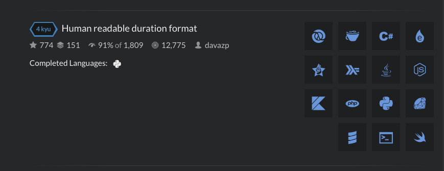 4 Kyu Kata - "Human readable duration format" completed, received only 1 honor point · Issue ...