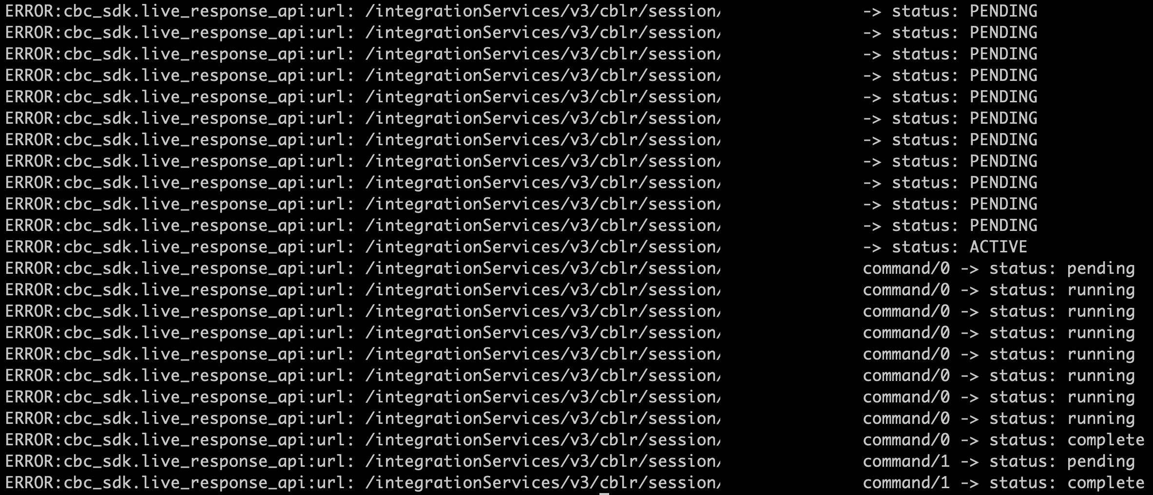 [BUG] Debug message set as error · Issue #107 · carbonblack/carbon-black-cloud-sdk-python · GitHub