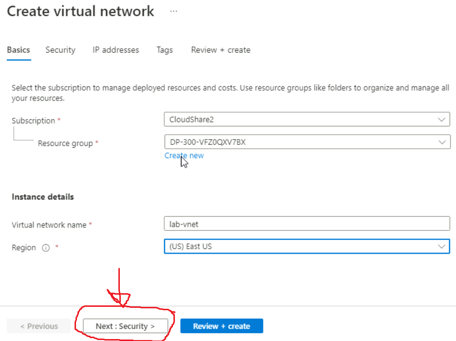 Module 2 Instructions on VNET Creation doesn't match new Interface Changes · Issue #28 ...