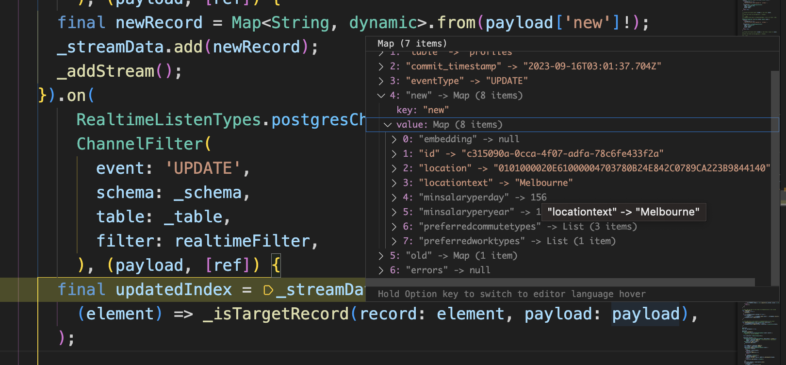 PostgREST Dart Client - new payload in _getStreamData on 'UPDATE' missing column · Issue #627 ...