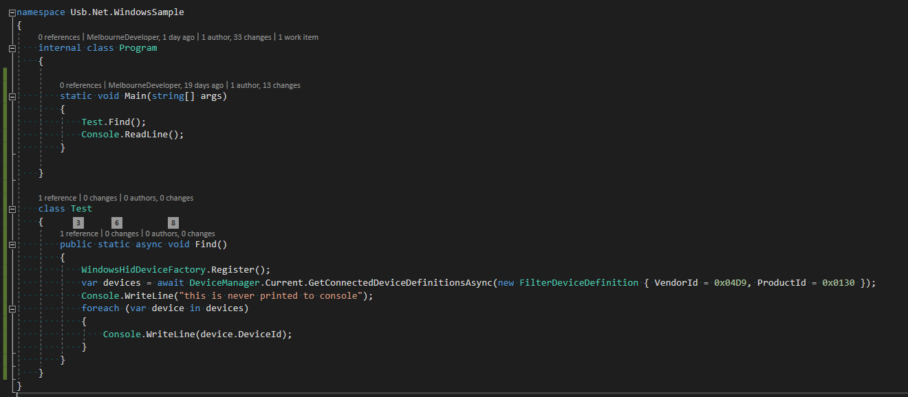 GetConnectedDeviceDefinitionsAsync never finishes · Issue #51 · MelbourneDeveloper/Device.Net ...
