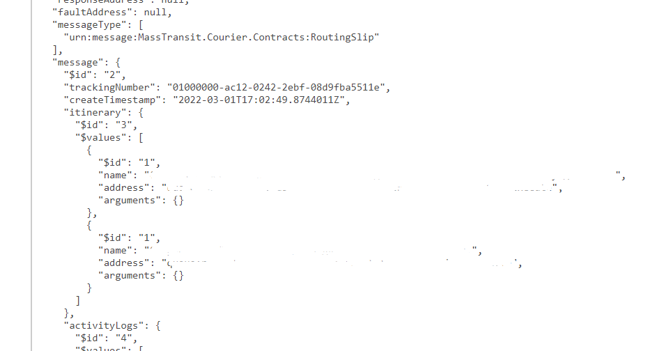 RoutingSlip The JSON value could not be converted. Path: $.itinerary ...