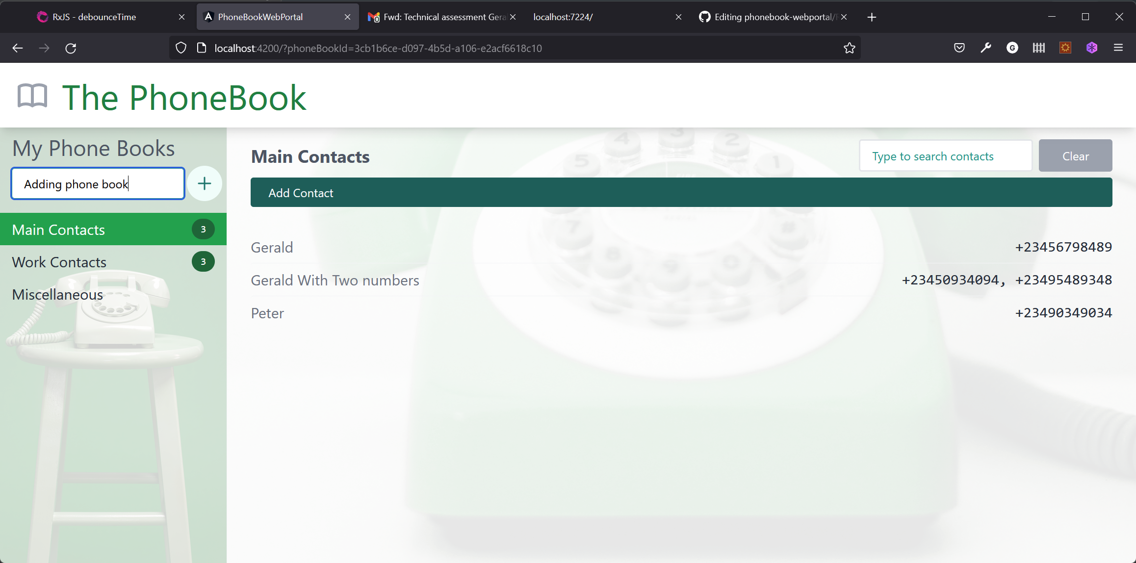 GitHub - geraldcsoftware/phonebook-webportal: Web portal to view and manage a simple phonebook