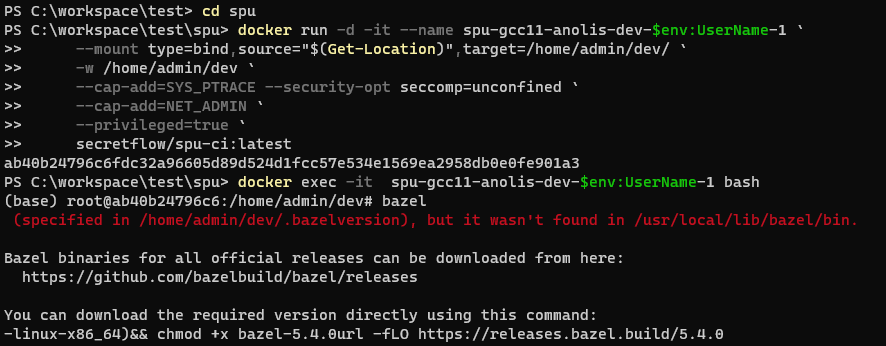 bazel build from docker error · Issue #161 · secretflow/spu · GitHub