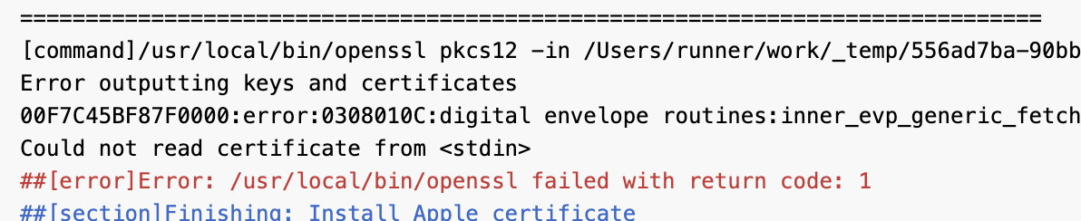New macos-13 release breaks InstallAppleCertificate@V2 task · Issue #8017 · actions/runner ...