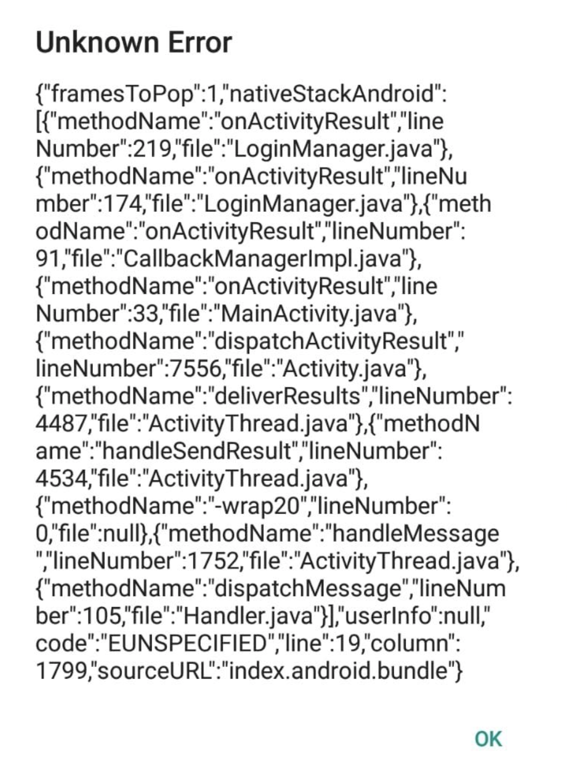 Getting error one the first load of the app trying to login · Issue #431 · facebookarchive/react ...