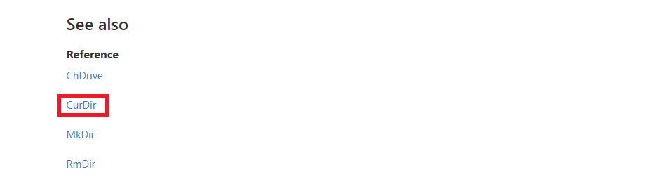 Link "CurDir" under "See also" section redirect to non existing page · Issue #473 · OfficeDev ...