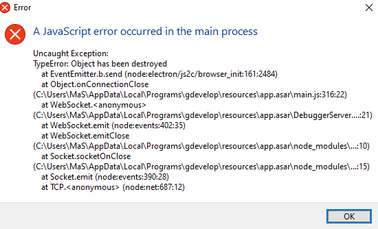 Closing GDevelop window before the preview windows lead to a error · Issue #4029 · 4ian/GDevelop ...