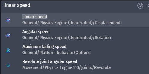 Add new physics expression that returns the angle the object is moving: LinearVelocityAngle ...