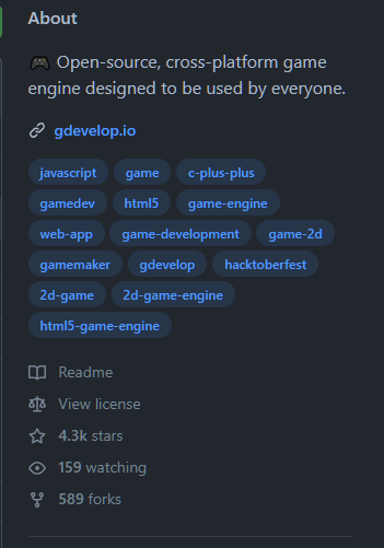 Add Open Source In Tag On Github · Issue 4563 · 4ian Gdevelop · Github