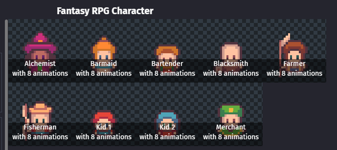 Fantasy RPG character pack By Franuka · Issue #4487 · 4ian/GDevelop ...