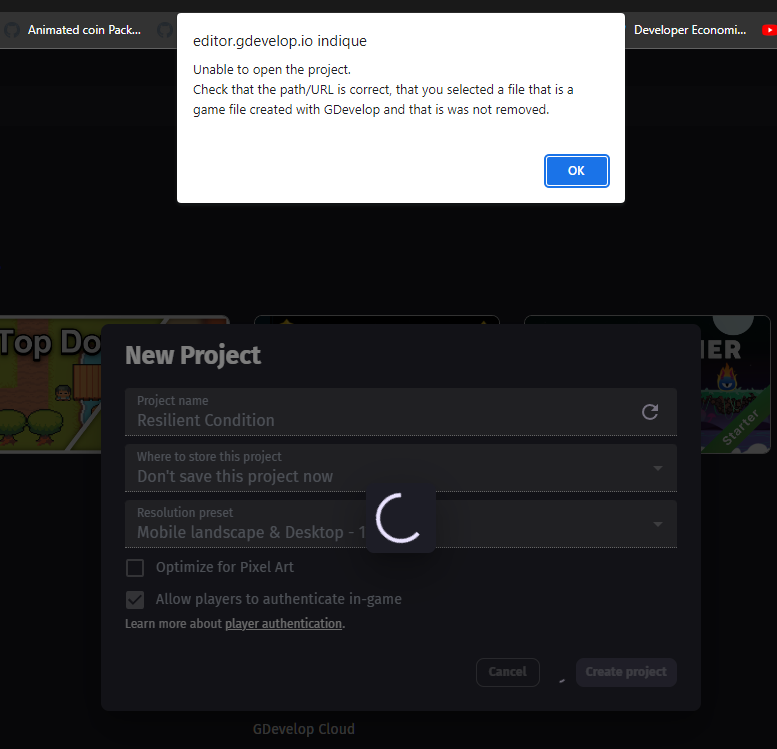 Allow Players To Authenticate In Game Option In New Project Is Not Usable Offline · Issue 4801