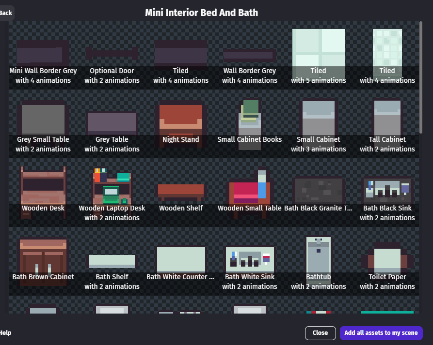 Free Mini Interior Asset Pack: Bed + Bath · Issue #4686 · 4ian/GDevelop · GitHub