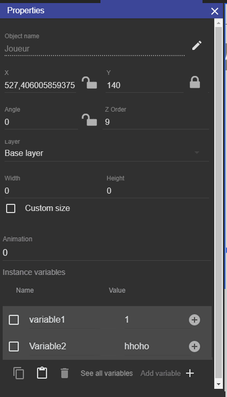Idea - Automatically show default variables on each instance · Issue #477 · 4ian/GDevelop · GitHub