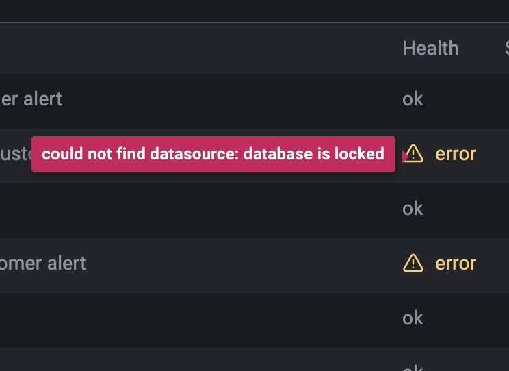 Receiving false positive "Database is Locked" alert in Grafana 8 ngalert · Issue #37508 ...