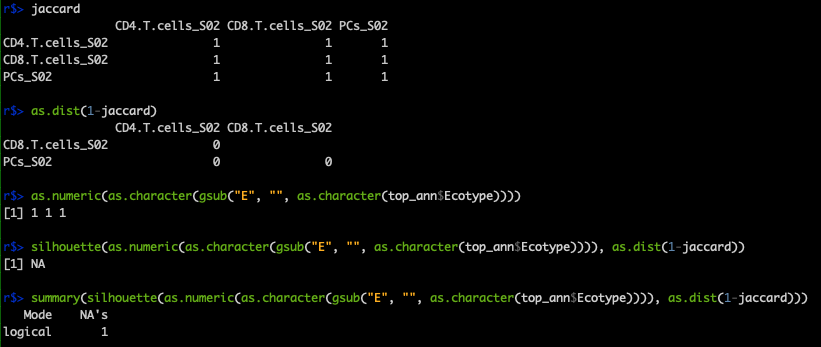 Ecotyper discovery fails in Step 8 / Avg_silhouette$avg.width ...