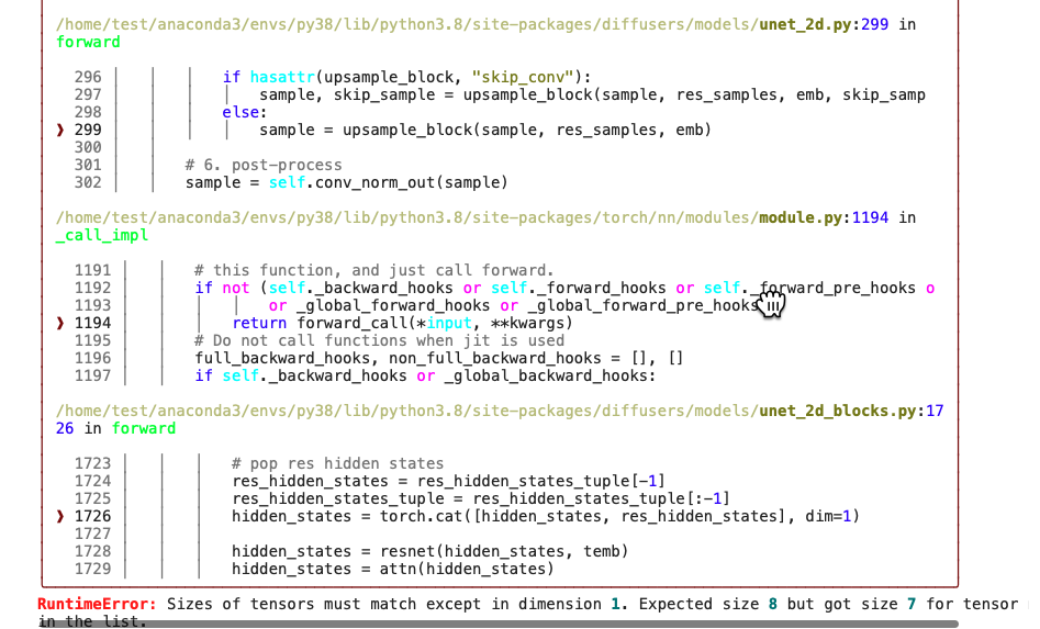 Unknown Error In Unet2dmodel · Issue 3630 · Huggingface Diffusers · Github