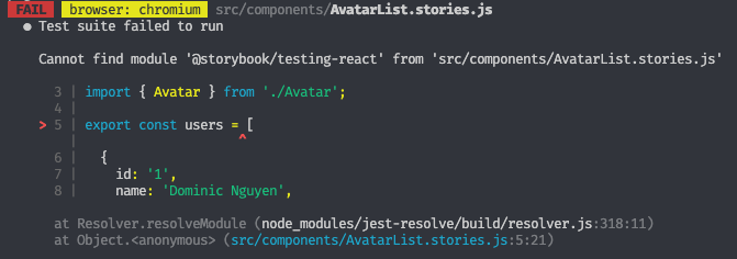 Playwright Cannot Find Module Storybooktesting React From File 