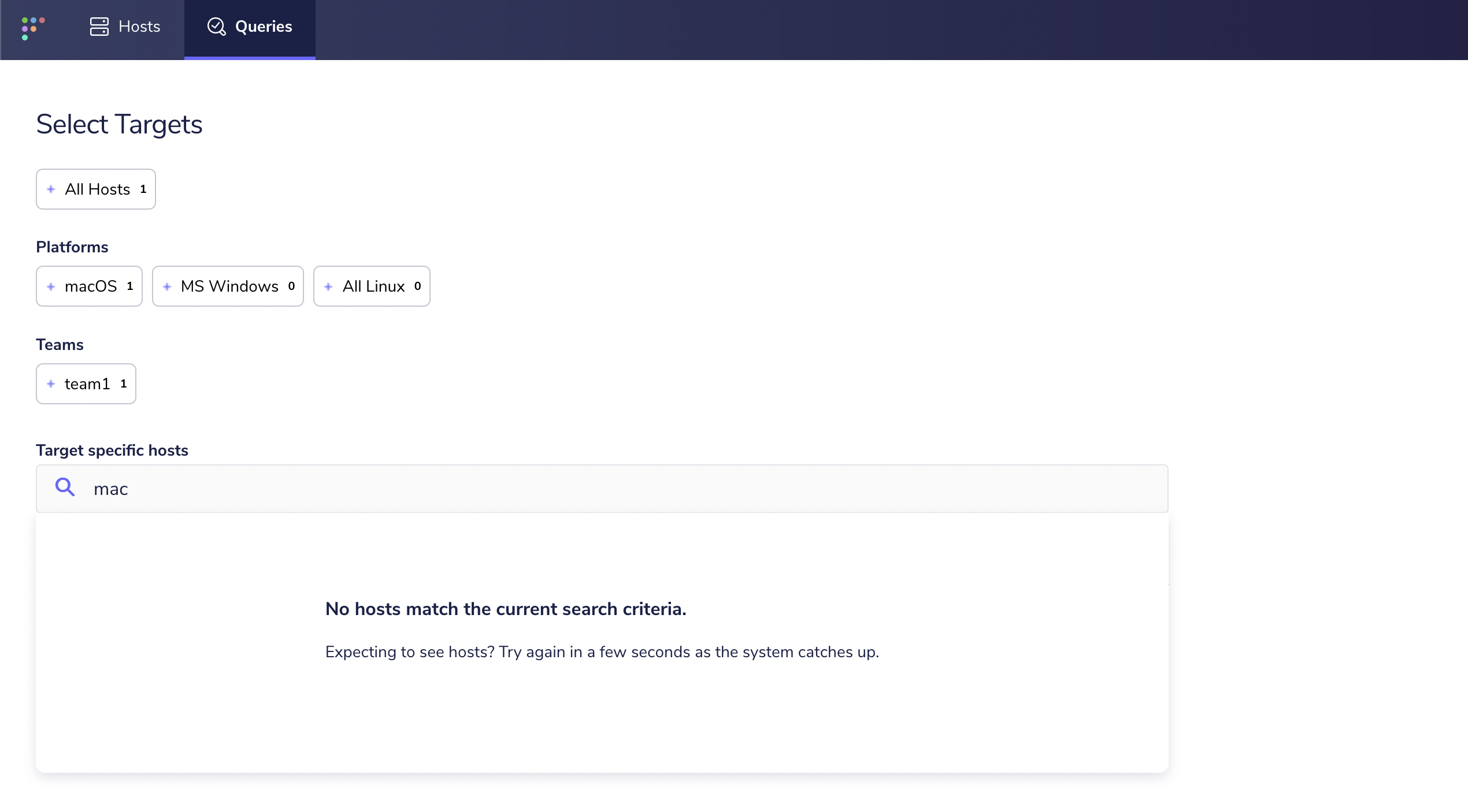 Query target selector misbehaves when there are no more items to show · Issue #2104 · fleetdm ...