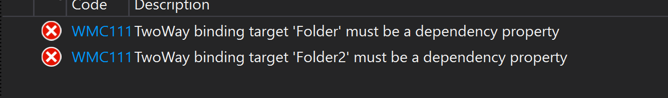 Xamlcompiler Error Wmc1118twoway Binding Target Must Be A Dependency Property · Issue 5368