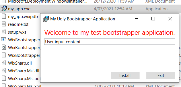 Bootstrapper WPF CustumUI Failed to Show My UI Wix# > 1.15.0 .Net > 3.5 · Issue #1012 · oleg ...
