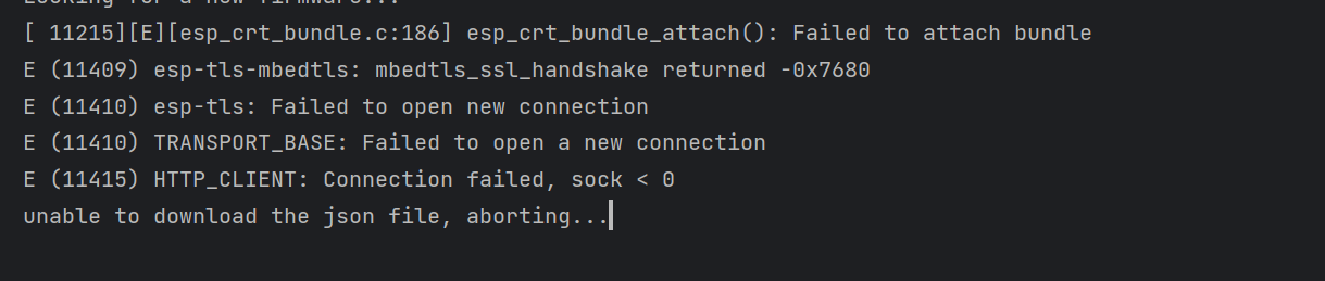 Simple Ota Example Error Esp Tls Mbedtls Failed To Set Client Configurations Returned