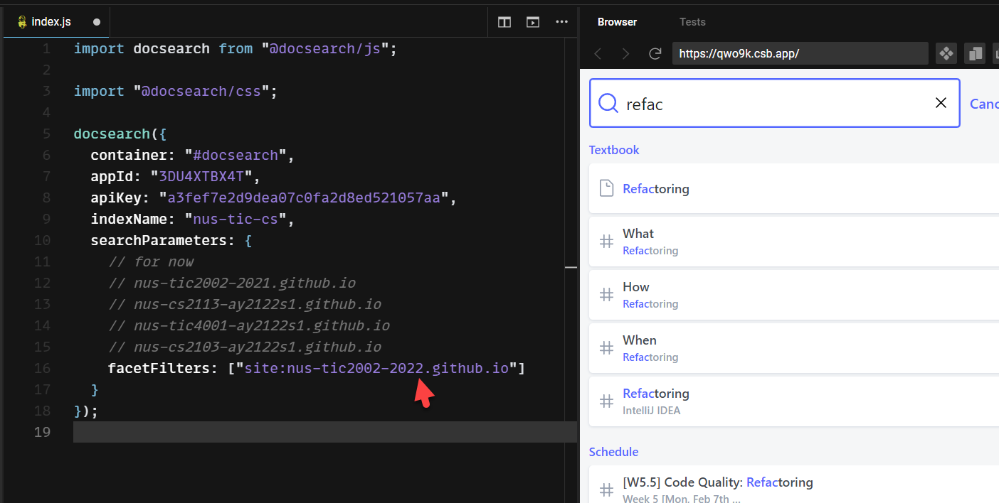 Update Algolia plugin · Issue #1729 · MarkBind/markbind · GitHub