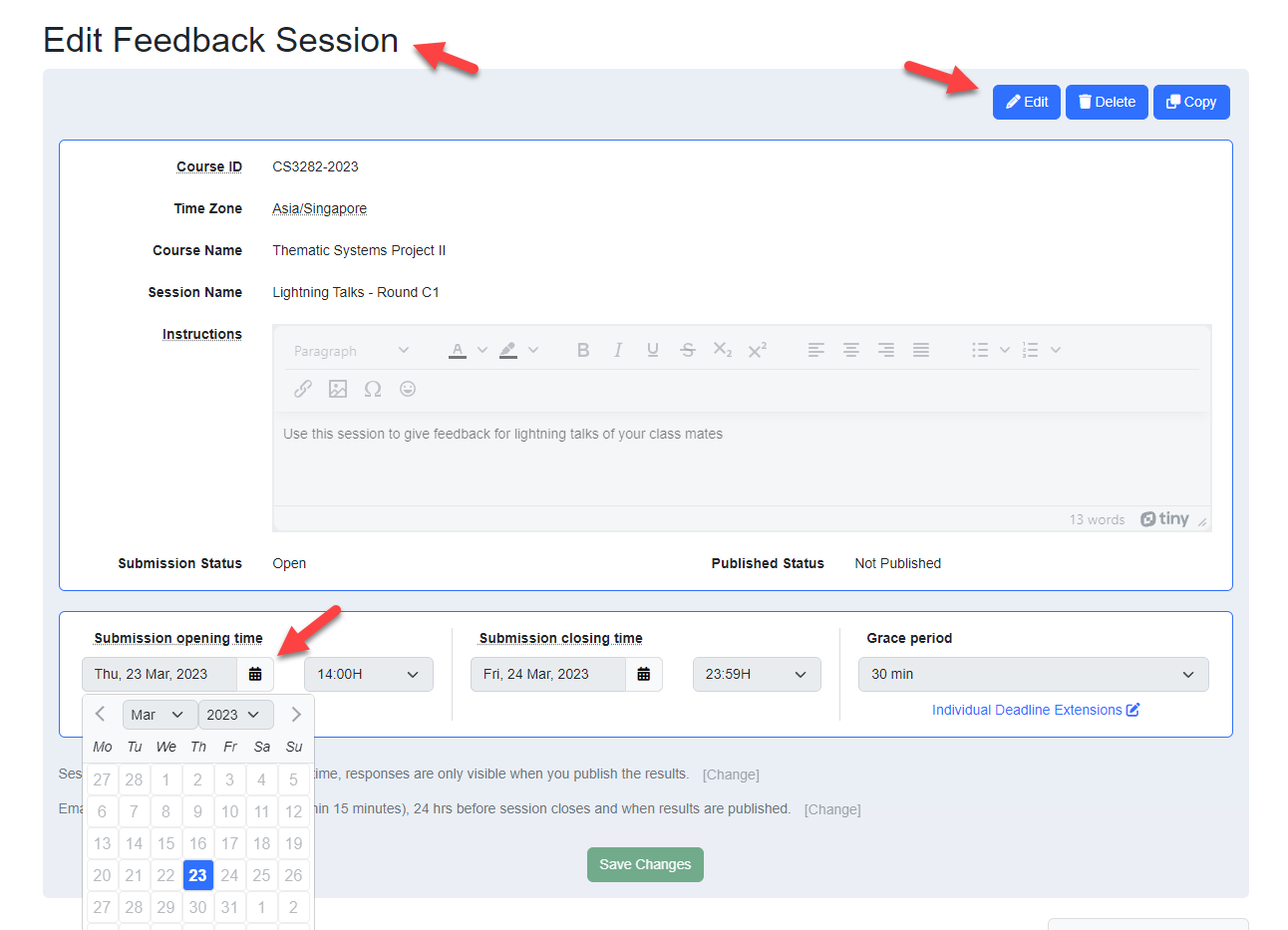 Instructors Editing Session Dates Disable Calendar Popup If The Form Is Not In Edit Mode